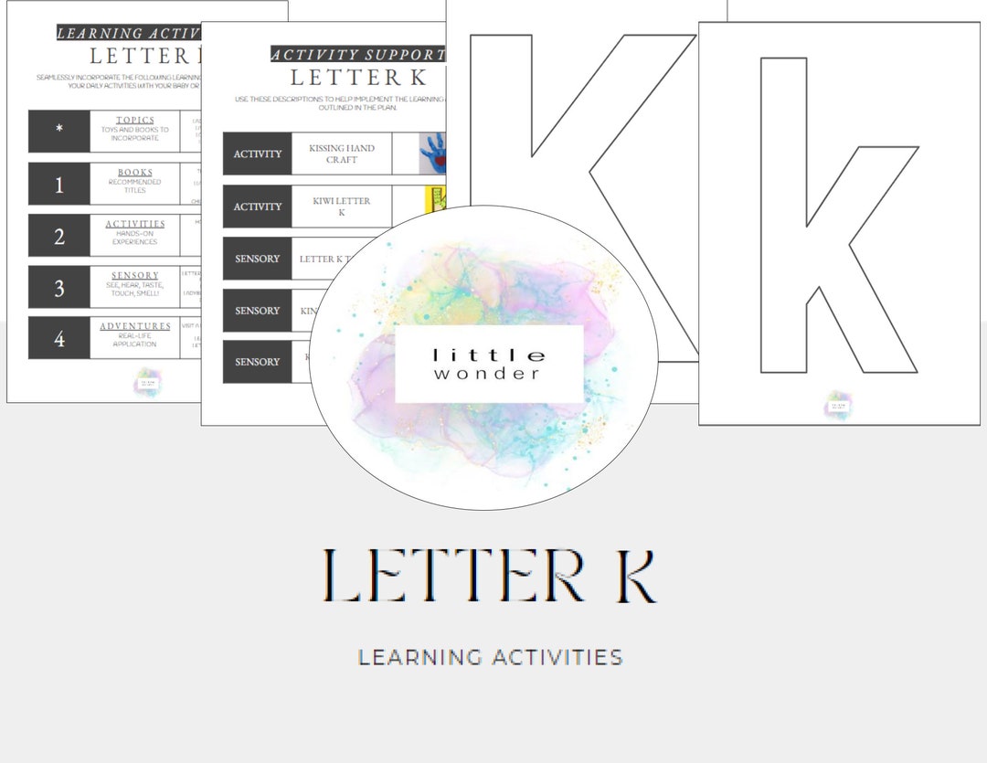 Letter of the Week K- Toddler Learning Activities- Digital Download ...