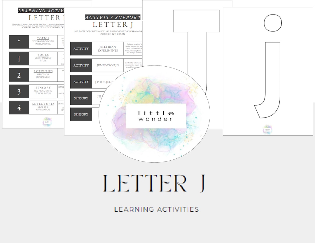Letter of the Week J- Toddler Learning Activities- Digital Download ...