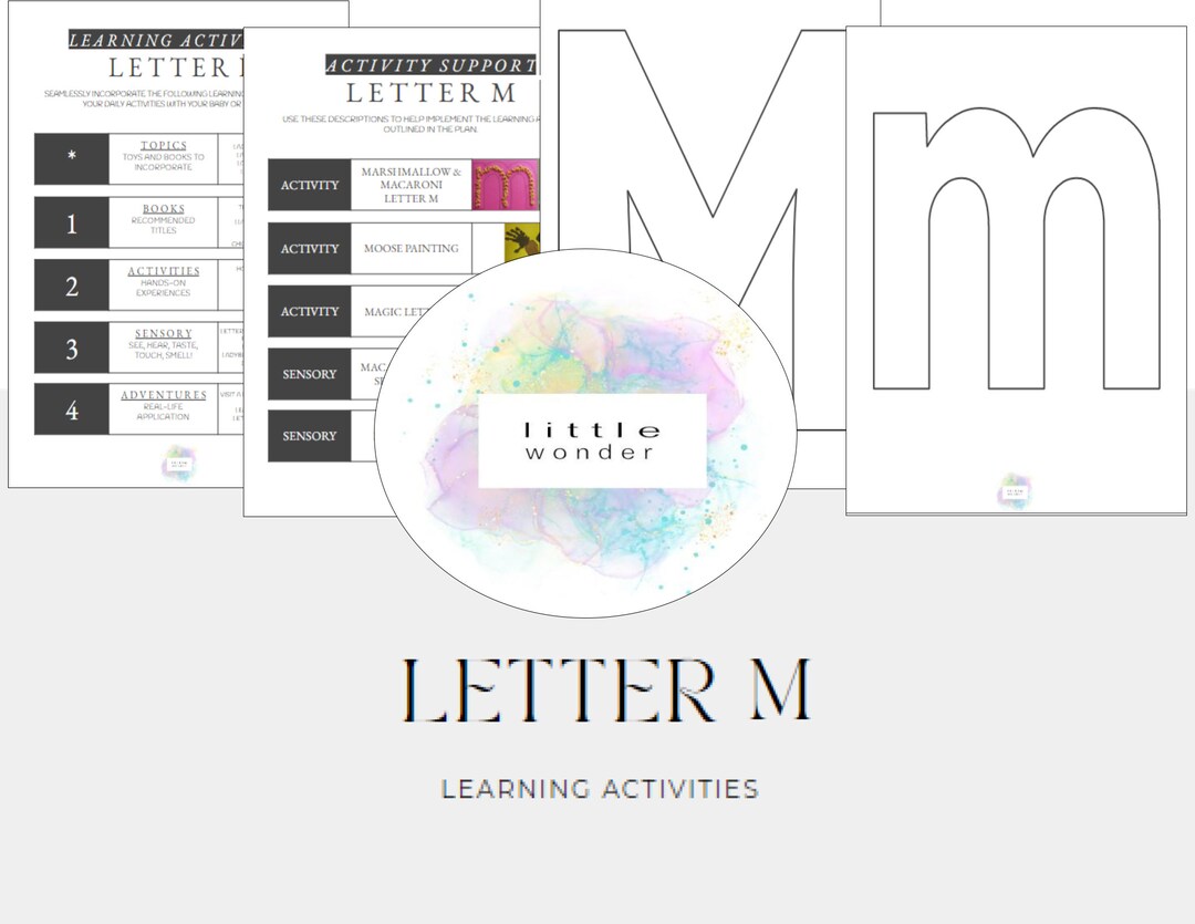 Letter of the Week M- Toddler Learning Activities- Digital Download ...