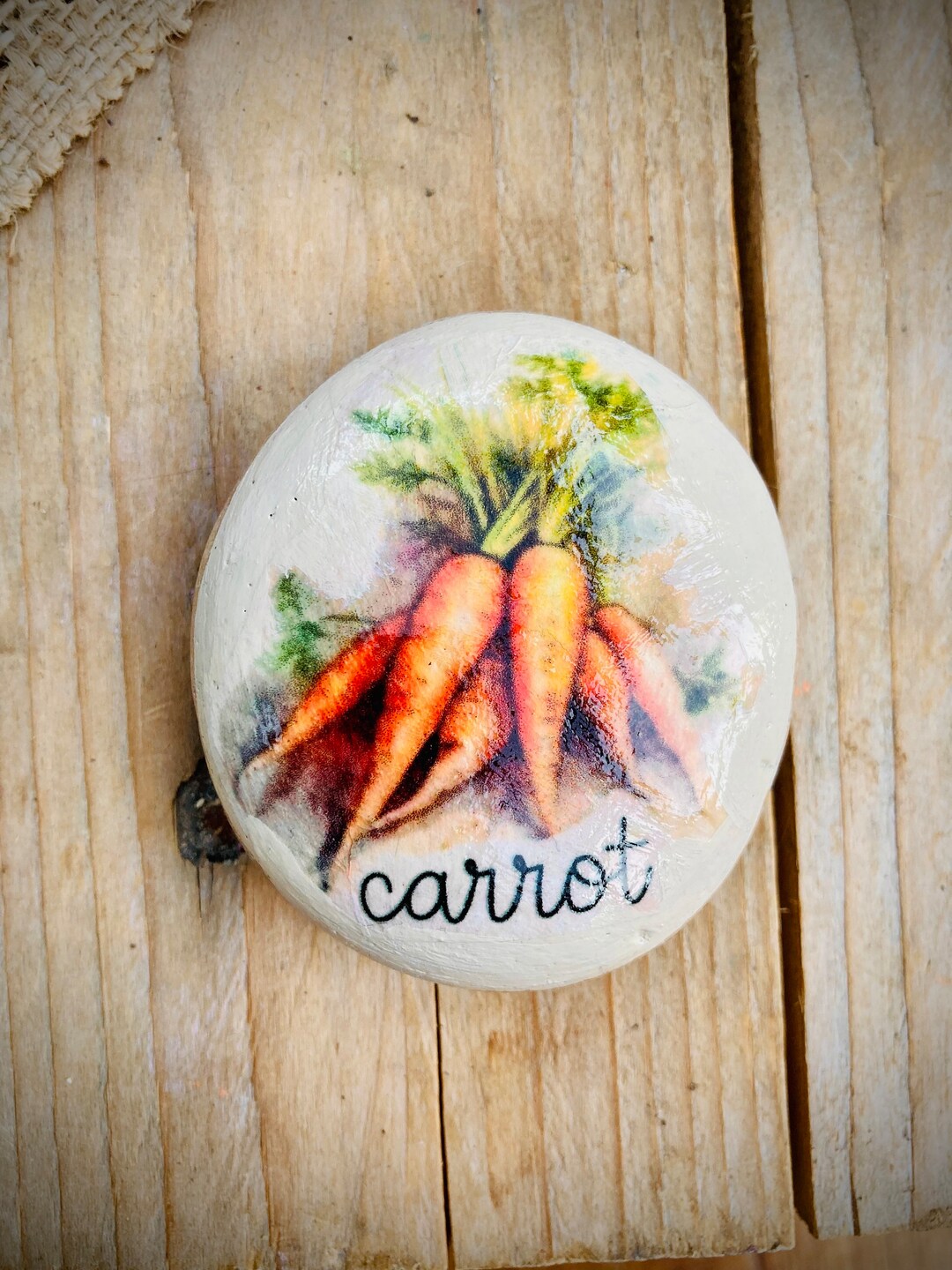 Vegetable Patch Pebble,plant Market, Decorative Stone, Gift for ...