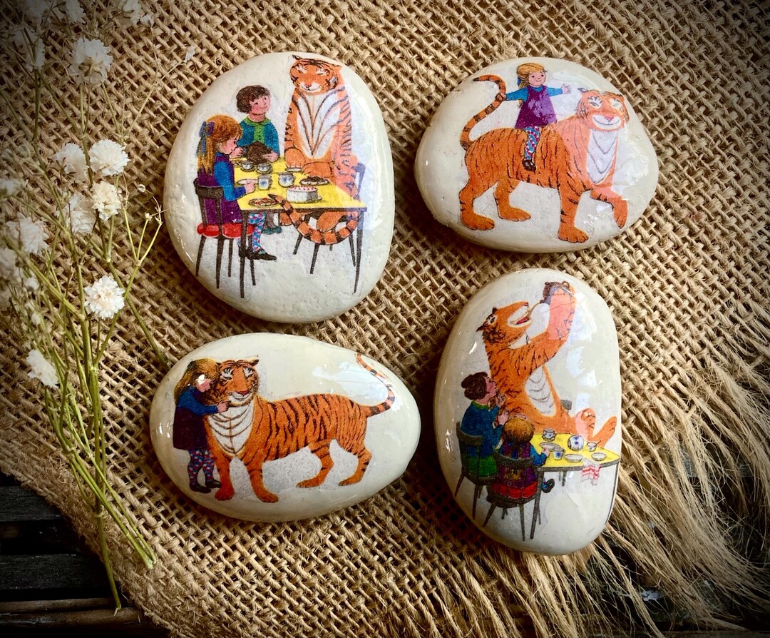 Tiger Who Came to Tea Pebbles, Decorative Stones,rock Art, Fairy Garden ...