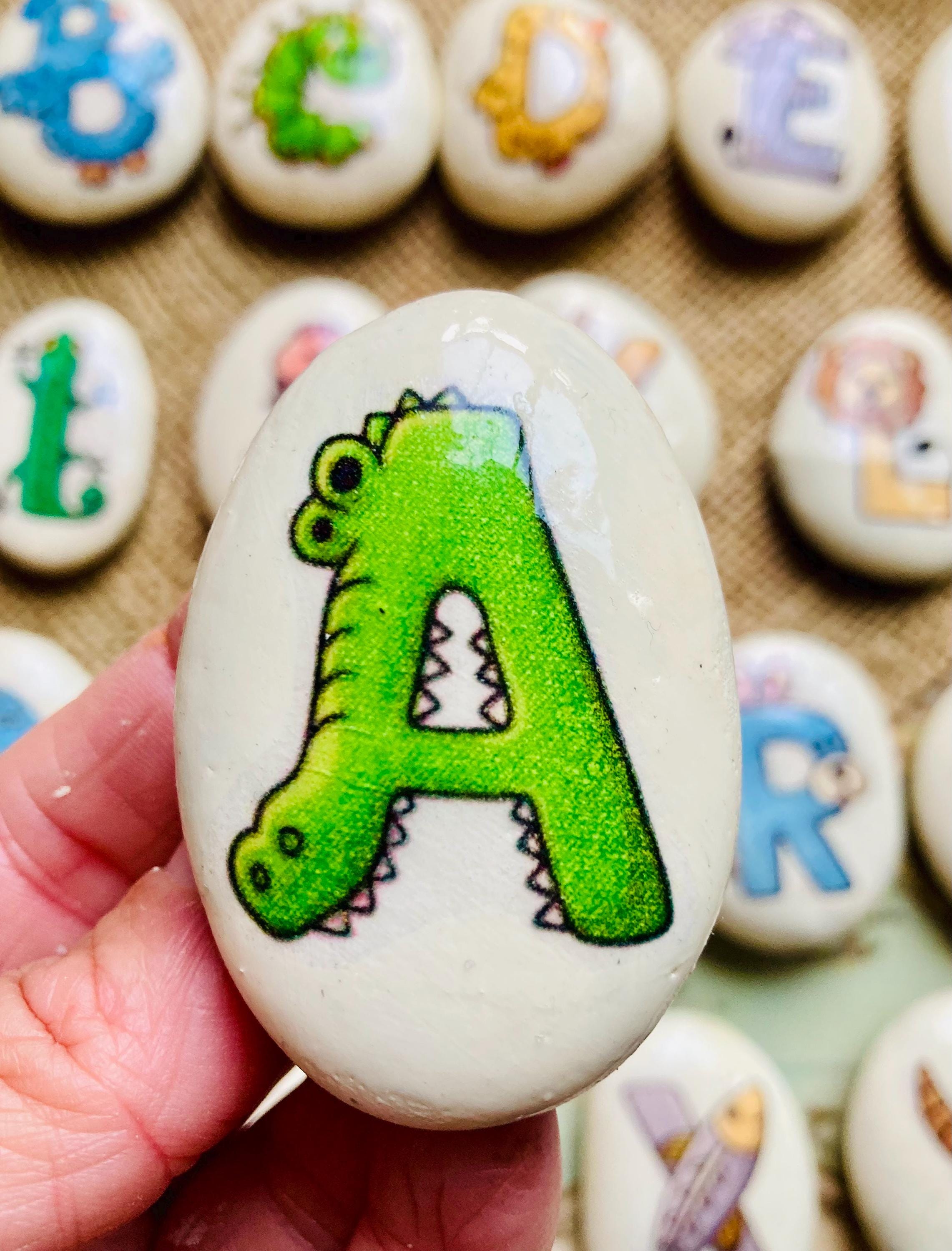 Animal Alphabet Pebbles,phonics Activity,rock Art, Sensory Play ...