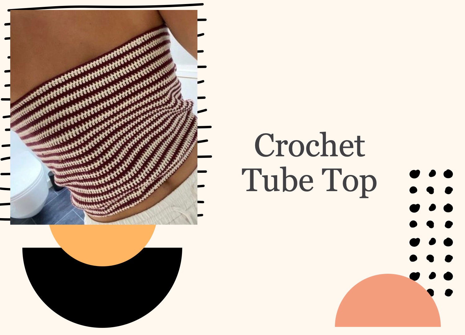 Crochet Two-tone Stripe Tube Top Pattern Instant PDF Download, Y2k ...