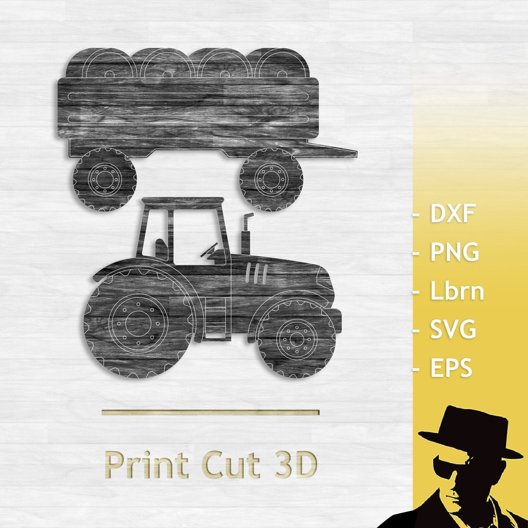 Tractor / Laser Cutting Tractor / Cutting File / Lightburn Engraving ...