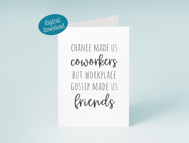 Coworker Birthday Card Printable, Funny Coworker Bday Card, Work Bestie ...