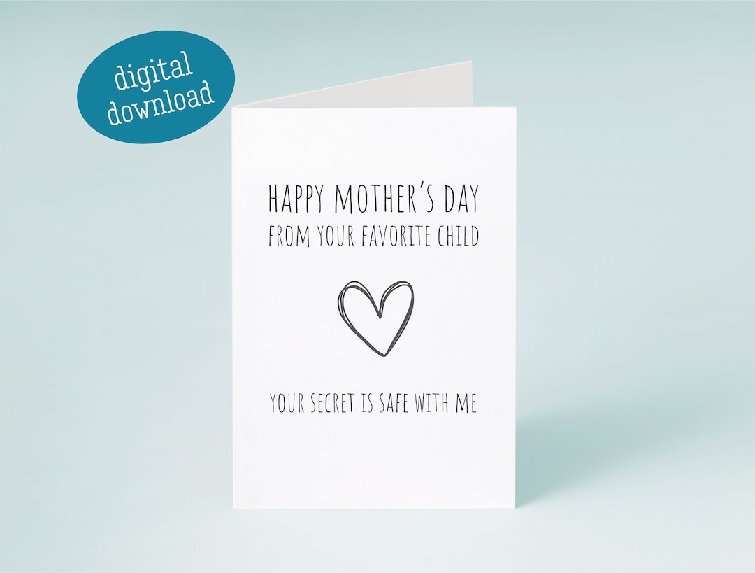 Funny Mothers Day Card Printable, Silly Print at Home Mothers Day Card ...