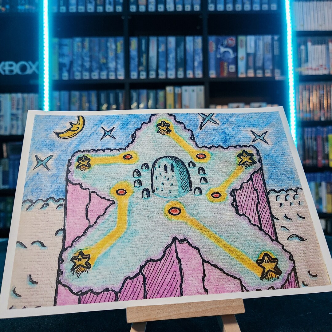Star World super Mario World Secret A5 Physical Print - Etsy