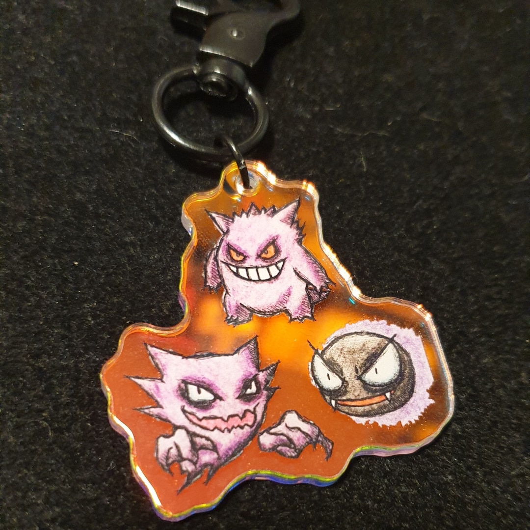 Gengar Evolution Keychain Pokemon Charm - Etsy