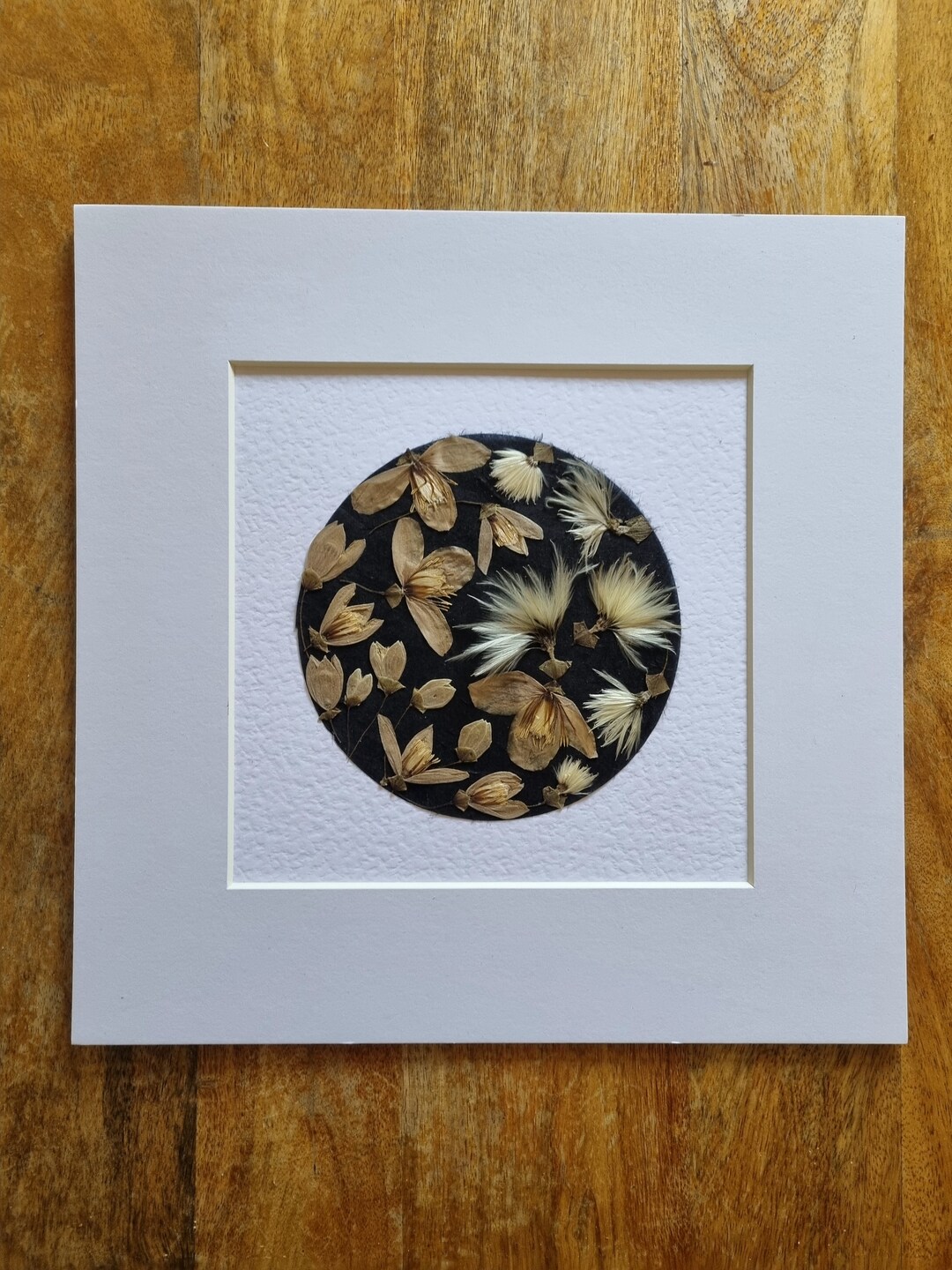 Pressed Flower Art, Pressed Flower Frame, Pressed Clematis, Winter ...