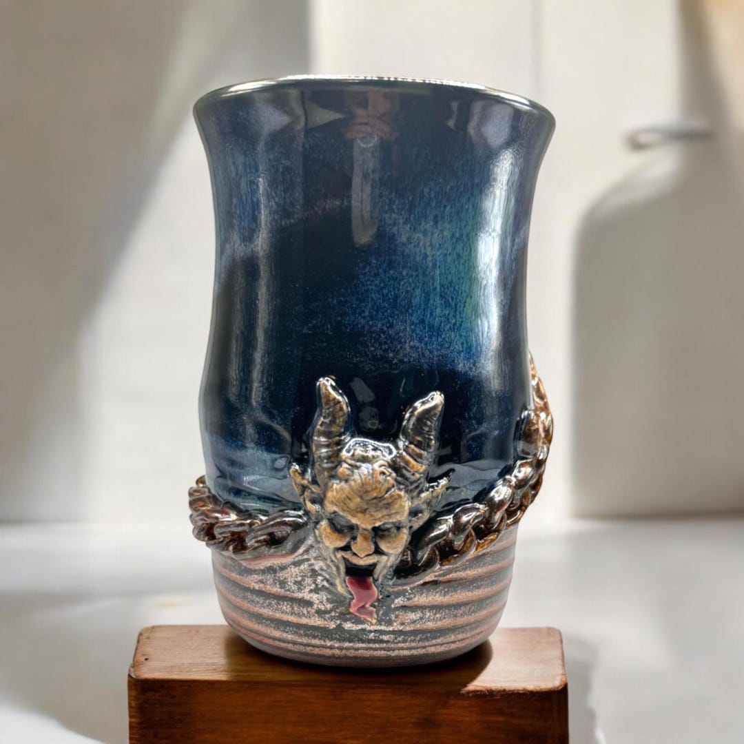 Krampus and Chains Ceramic Coffee Mug, Handmade. - Etsy