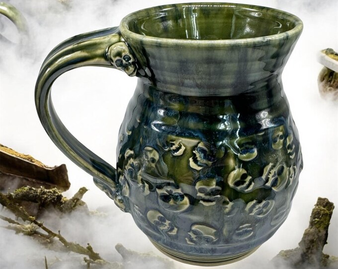 Skull Ceramic Coffee Mug, Handmade. - Etsy