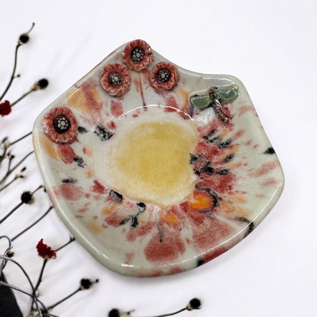Handmade Porcelain Ceramic Dragonfly Trinket Dish. Poppy Poppy’s - Etsy