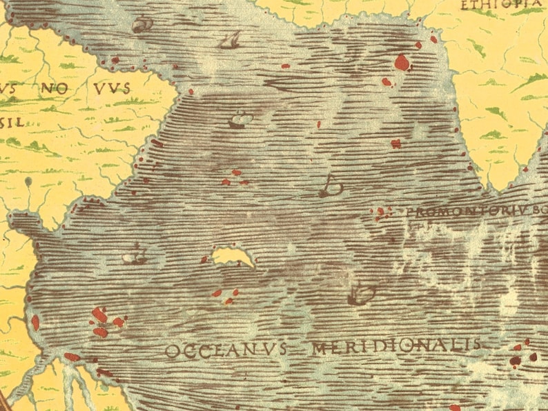 Printable Vintage World Map From 1519 Mapa Mundi Antique Map - Etsy