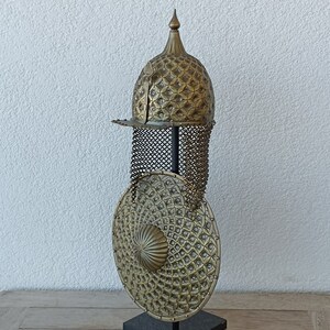 Seljuk Ruler's Armor Set on Marble Base Embossed Copper Craftsmanship ...