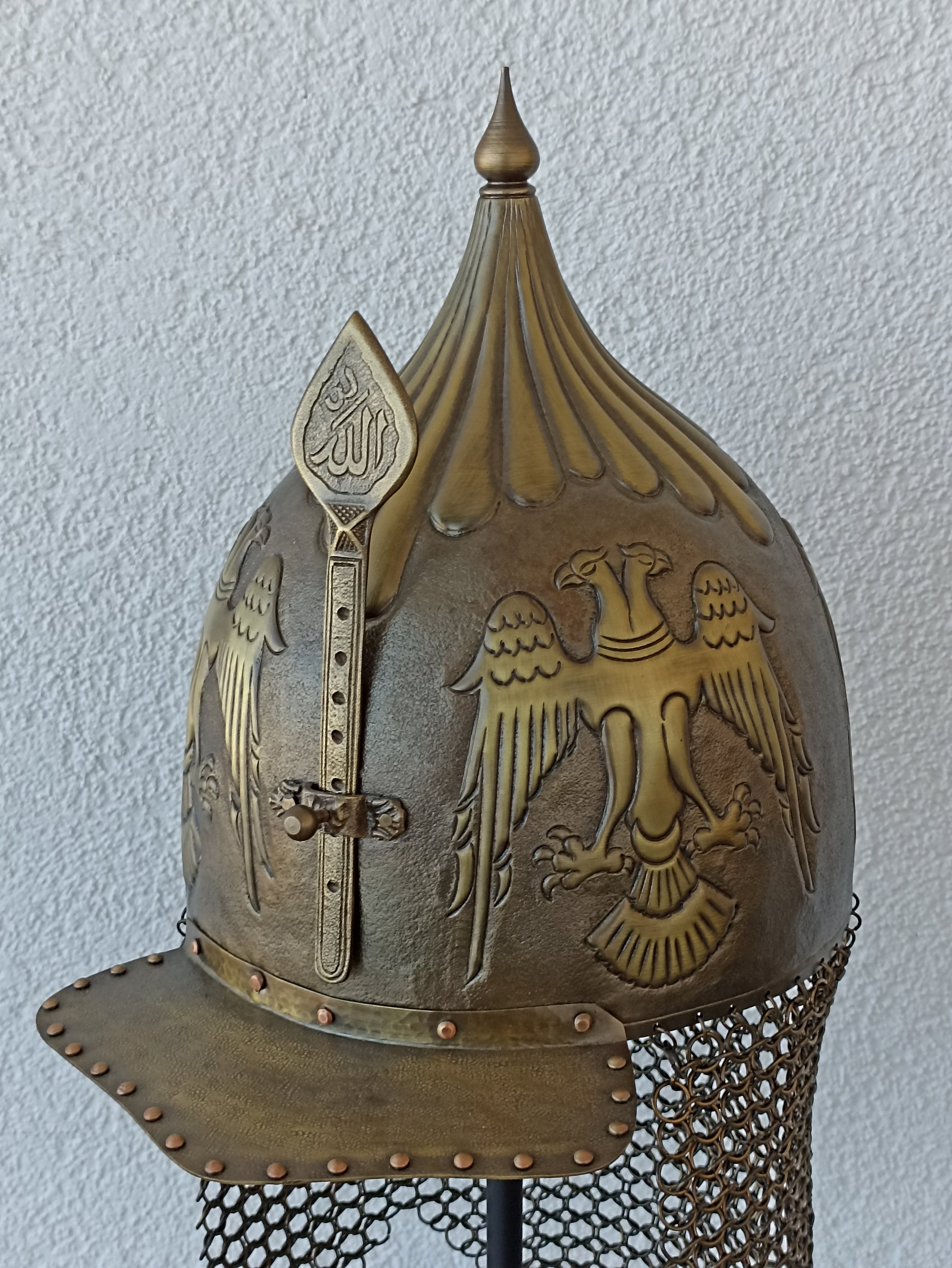 Large Seljuk Empire Ruler's Helmet With Copper Embossing, Double-headed ...