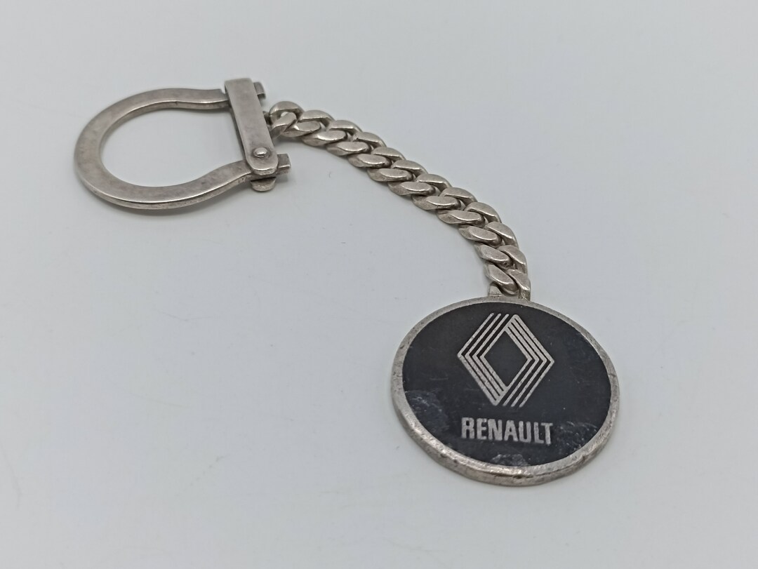 Silver Vintage Collectible Renault Emblem Keyring Classic Automobile ...