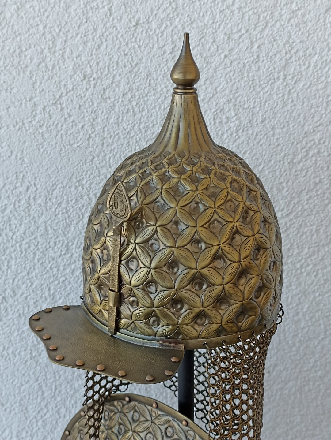 Seljuk Ruler's Armor Set on Marble Base Embossed Copper Craftsmanship ...