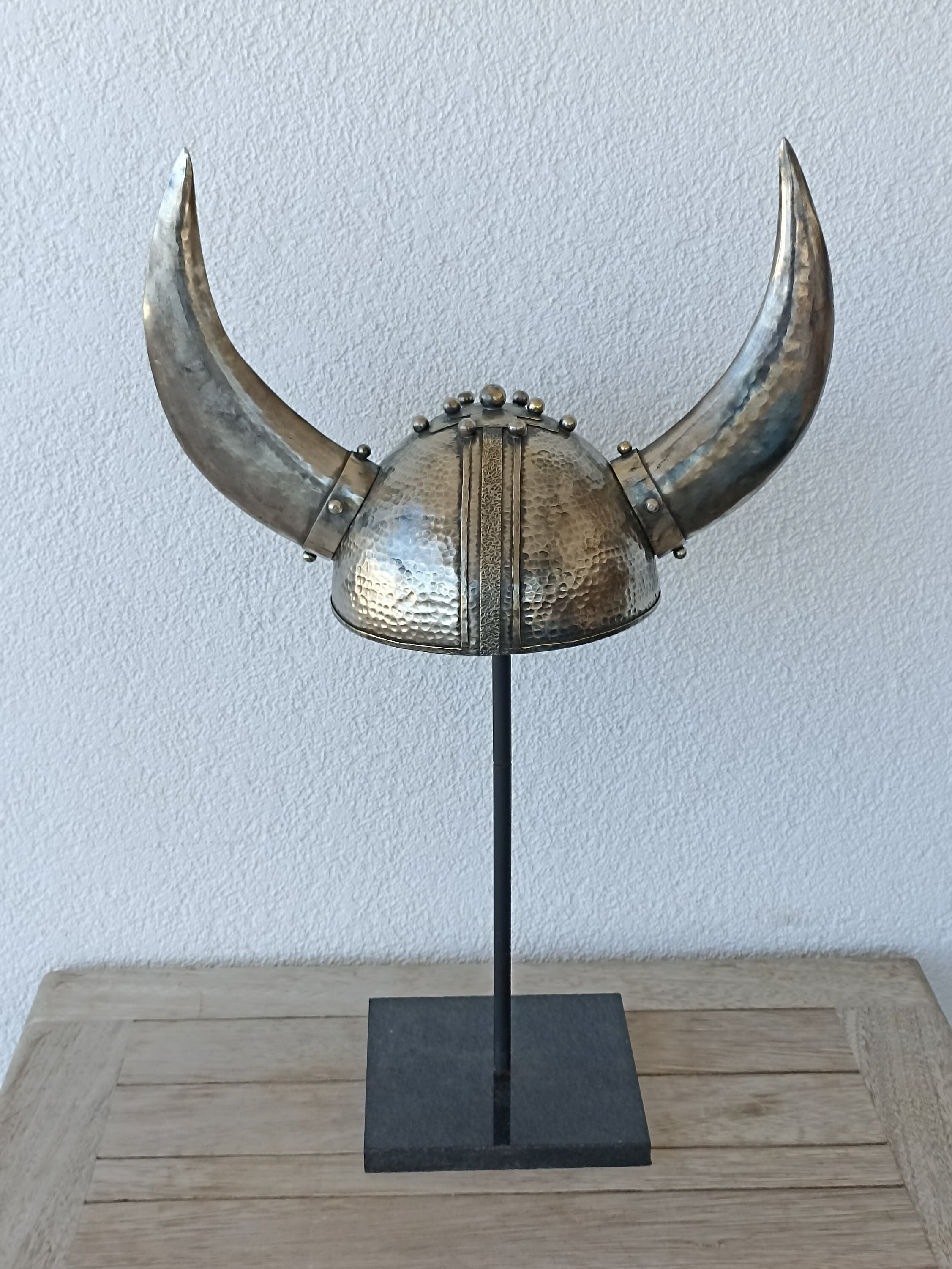 Large Medieval Viking Horned Helmet on Marble Base Collectible - Etsy