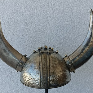 Large Medieval Viking Horned Helmet on Marble Base Collectible - Etsy