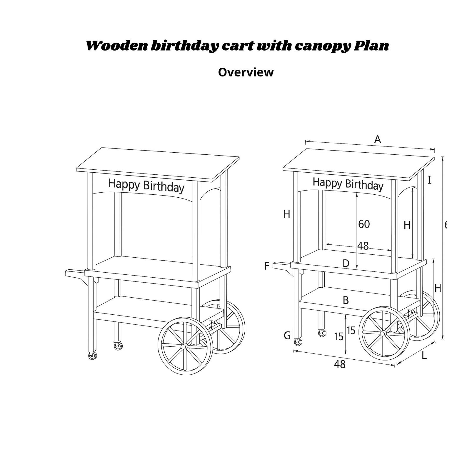 DIY Wooden Birthday Cart Plan With Canopy (PDF Download) - Etsy