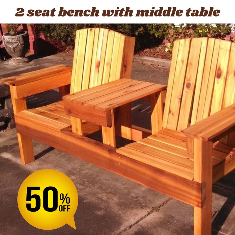 Double Bench With Table - Etsy