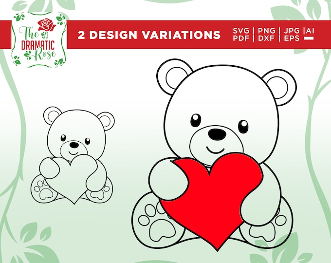 Teddy Bear SVG. Bear Couple Svg. Valentine's Day Svg. Circut Cut Files ...