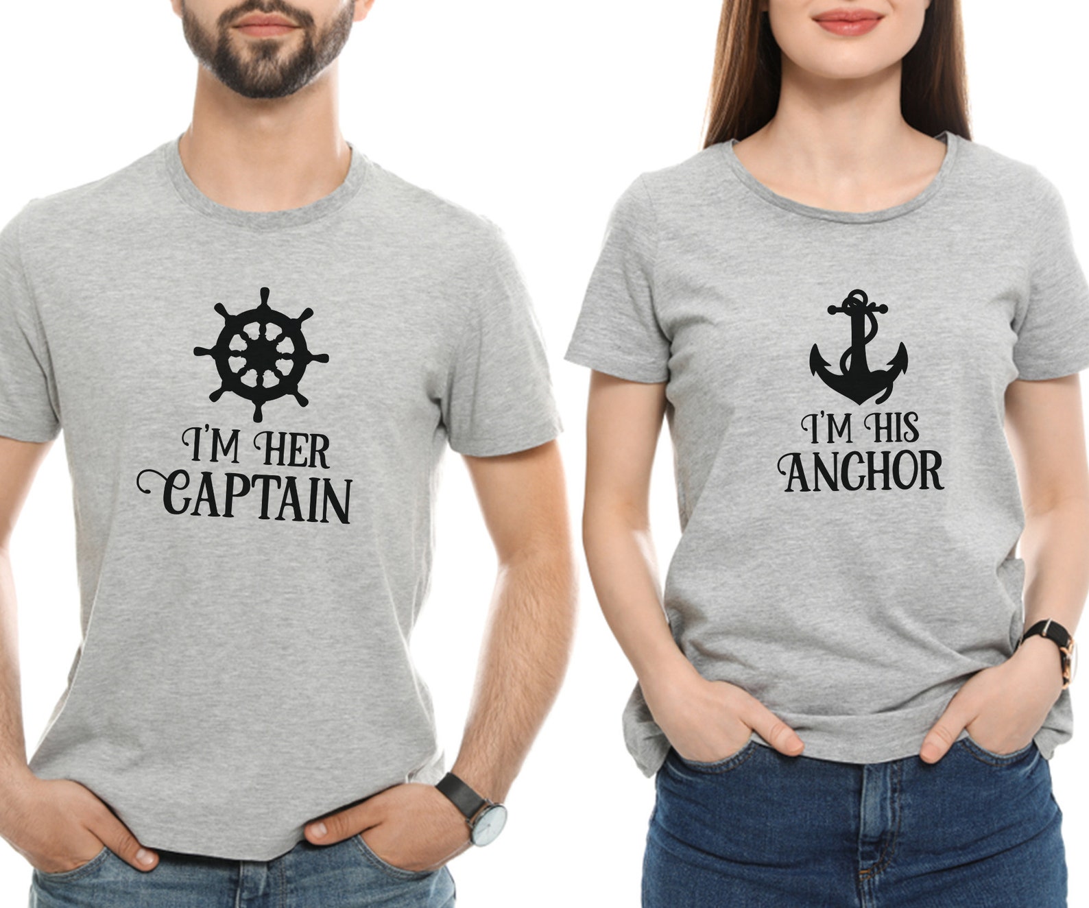 Matching Couples SVG, I'm Her Captain Svg, I'm His Anchor Svg, Nautical ...