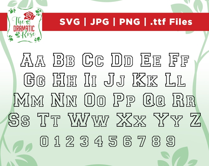 Varsity Font SVG TTF Extra Wide Bold, College Font Svg Sports Font Svg ...