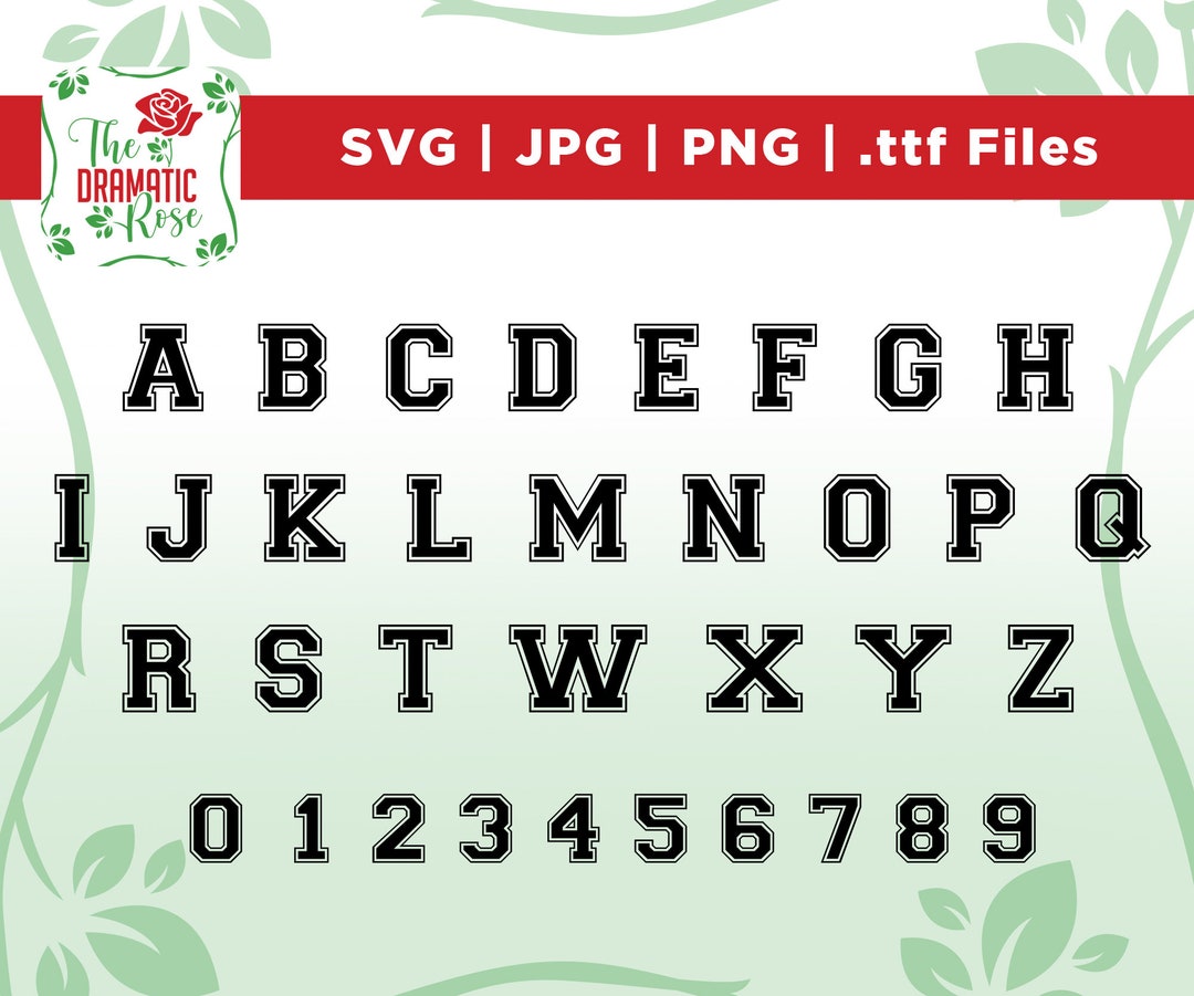 Varsity Font Svg Block Font Svg police College police - Etsy France