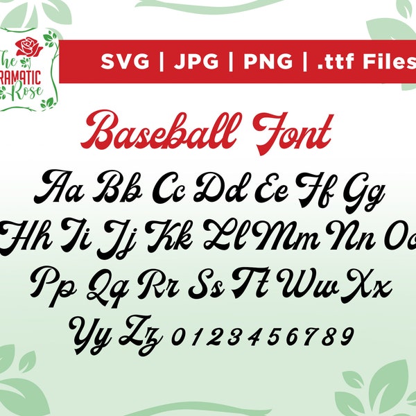 Baseball Fonts With Tail - Etsy