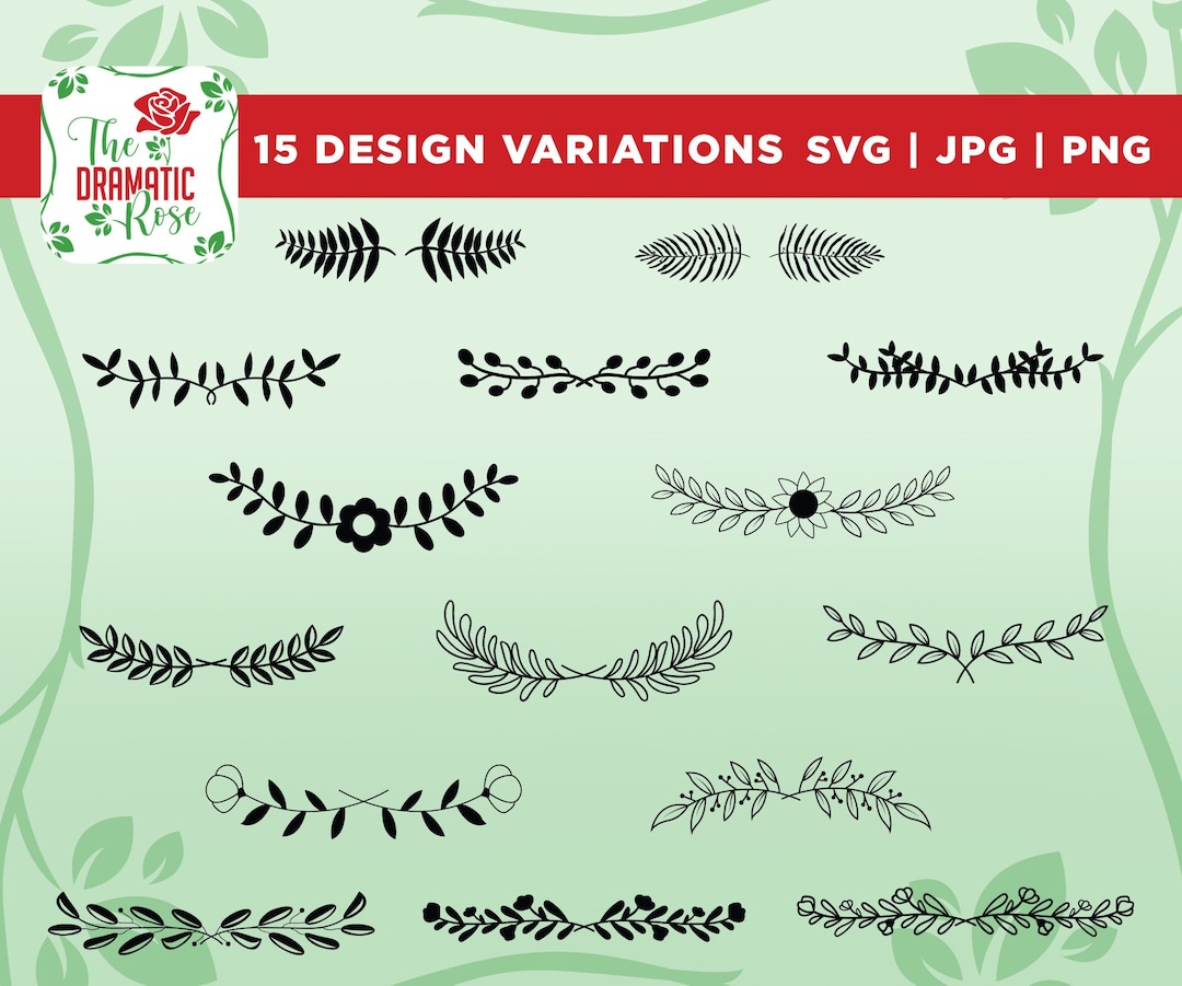 Greenery Vines Svg, Leaf Divider SVG, Greenery Vines Svg Bundle, Floral ...