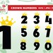 Crown Number Svg, Crown Number Vector, Numbers Svg, Crown Number, Cut ...