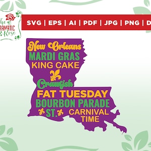Mardi Gras SVG, New Orleans SVG, Louisiana SVG, State Svg, Funny Mardi ...