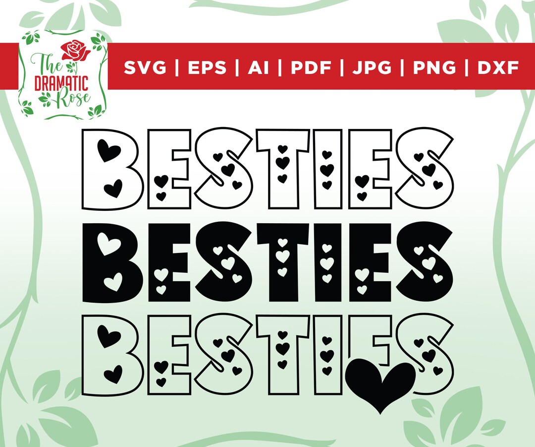 Besties Svg, Friendship Svg, Heart Svg, Best Friends Shirt Svg, Cricut ...