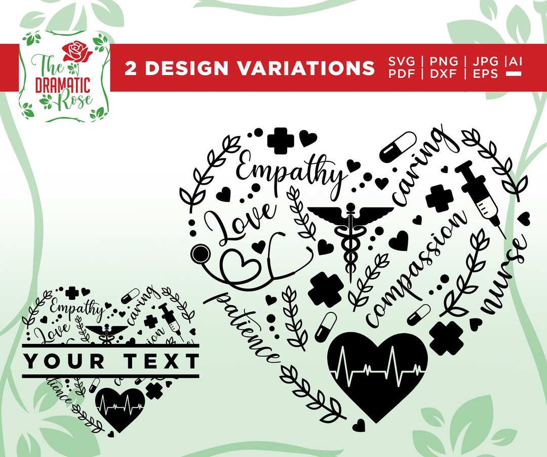 Nurse Adjectives and Icons Svg, Files for Cutting Machines, Digital ...