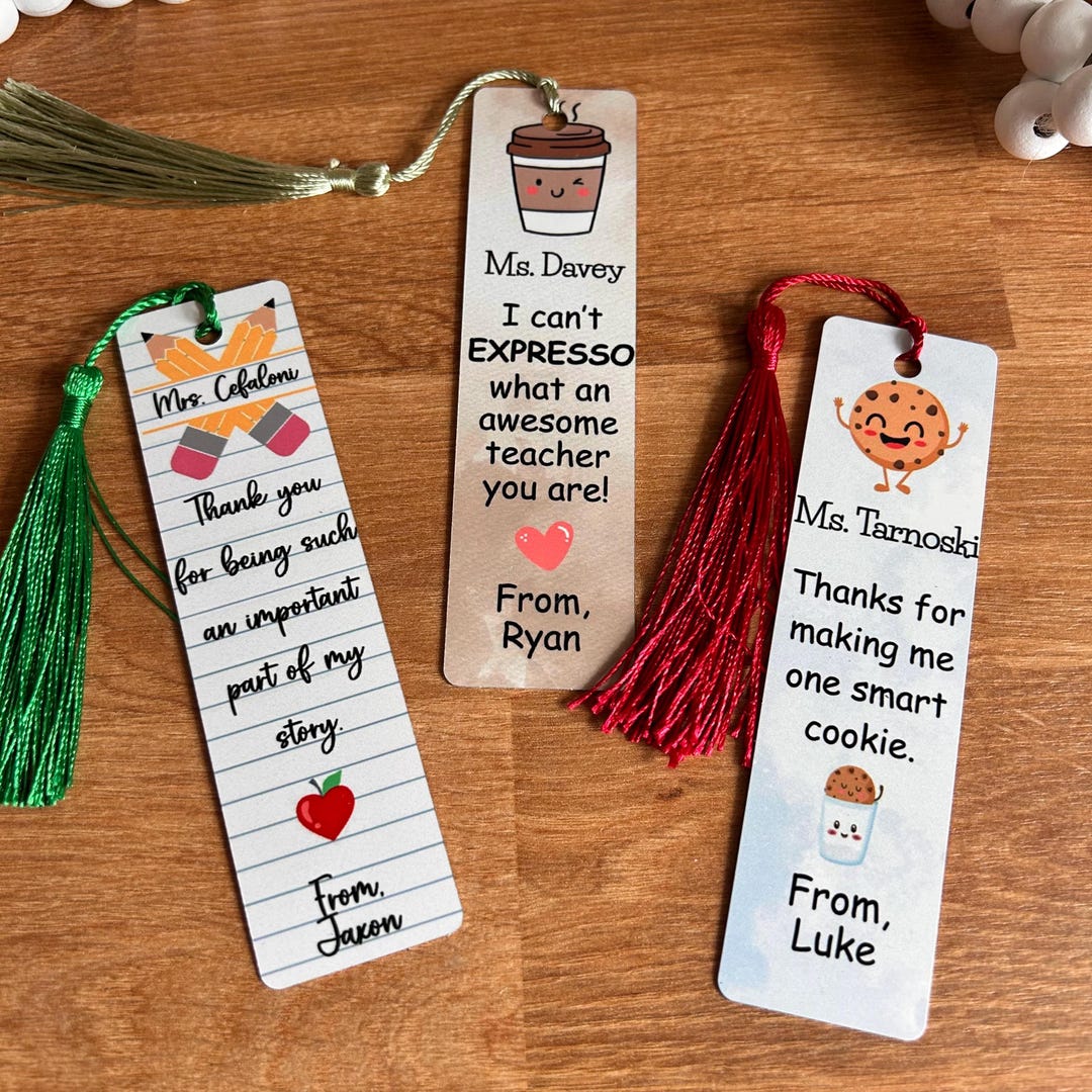 Bookmarks for Teacher Appreciation - Etsy