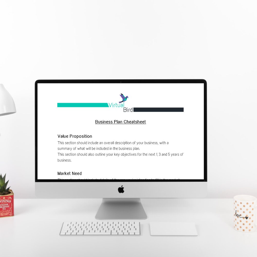 Business Plan Cheat Sheet Small Business Plan Printable Template ...