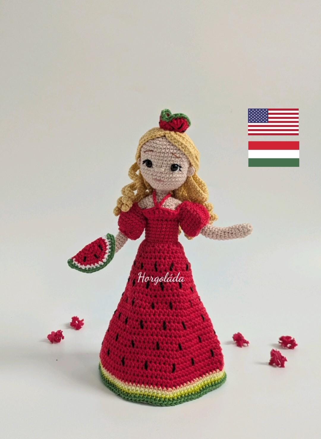 Melanie Doll Watermelon Doll Crochet Doll Pattern Amigurumi Doll ...