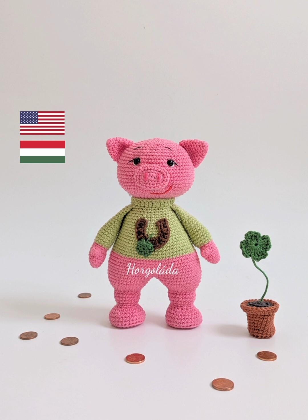 Porky. Crochet Pig Pattern Amigurumi Pig Pattern PDF English/hungarian ...