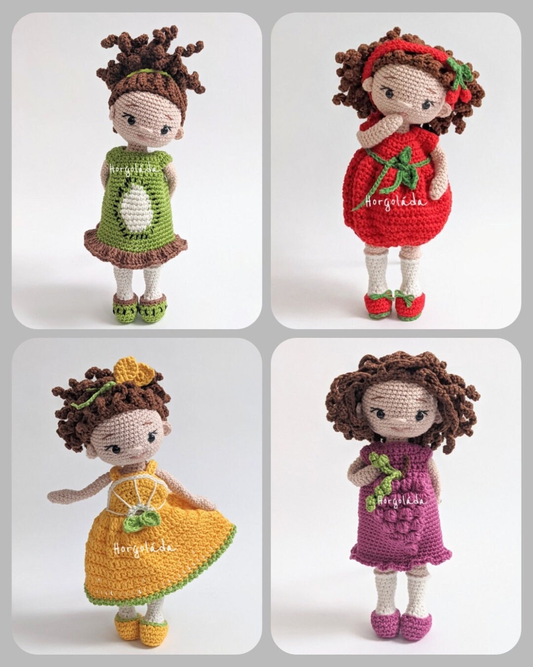 Julie and the Fruits Crochet Doll Pattern Pack. Dressable Doll - Etsy
