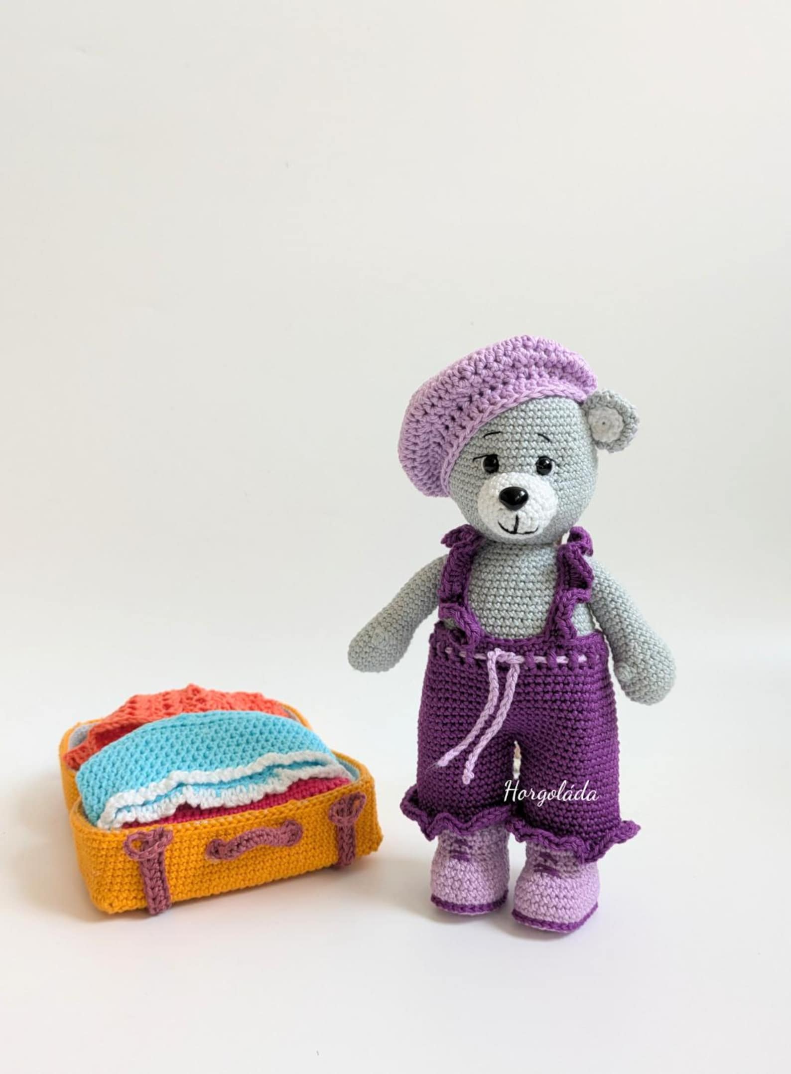 Momo Bear Crochet Pattern | Amigurumi Bear, Clothes & Suitcase (PDF) - Etsy