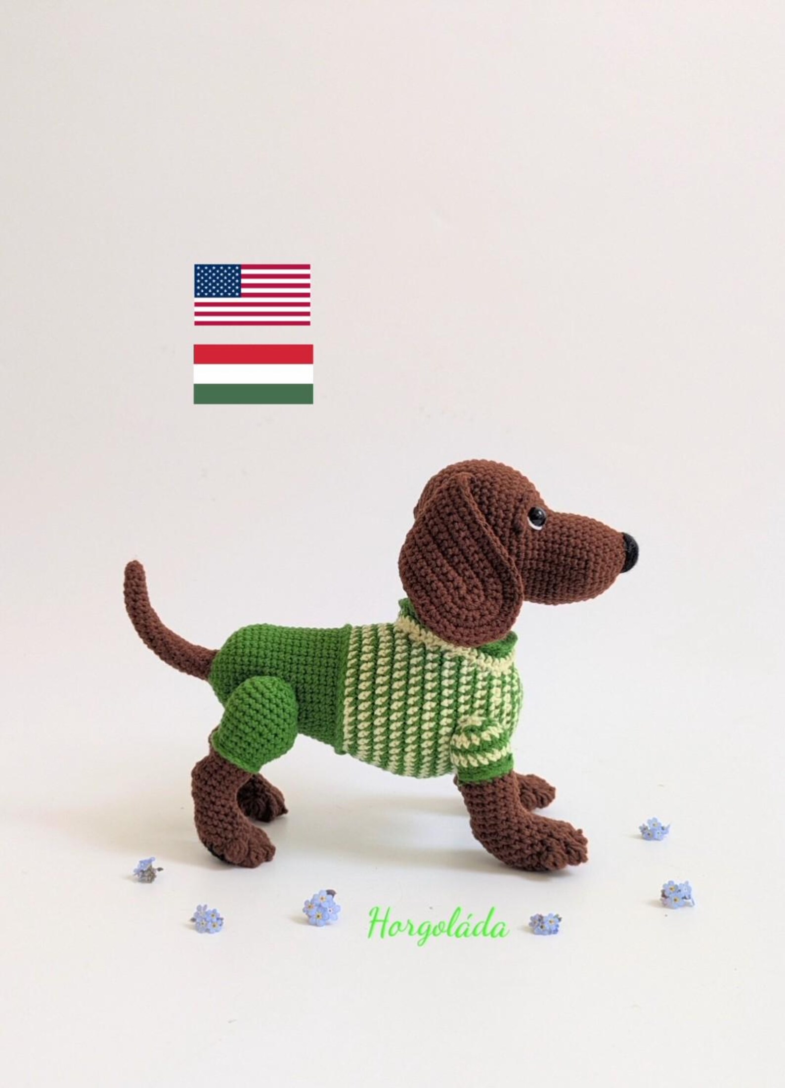 Sausage Dog. Crochet Dachshund Pattern Amigurumi Sausage Dog Pattern ...