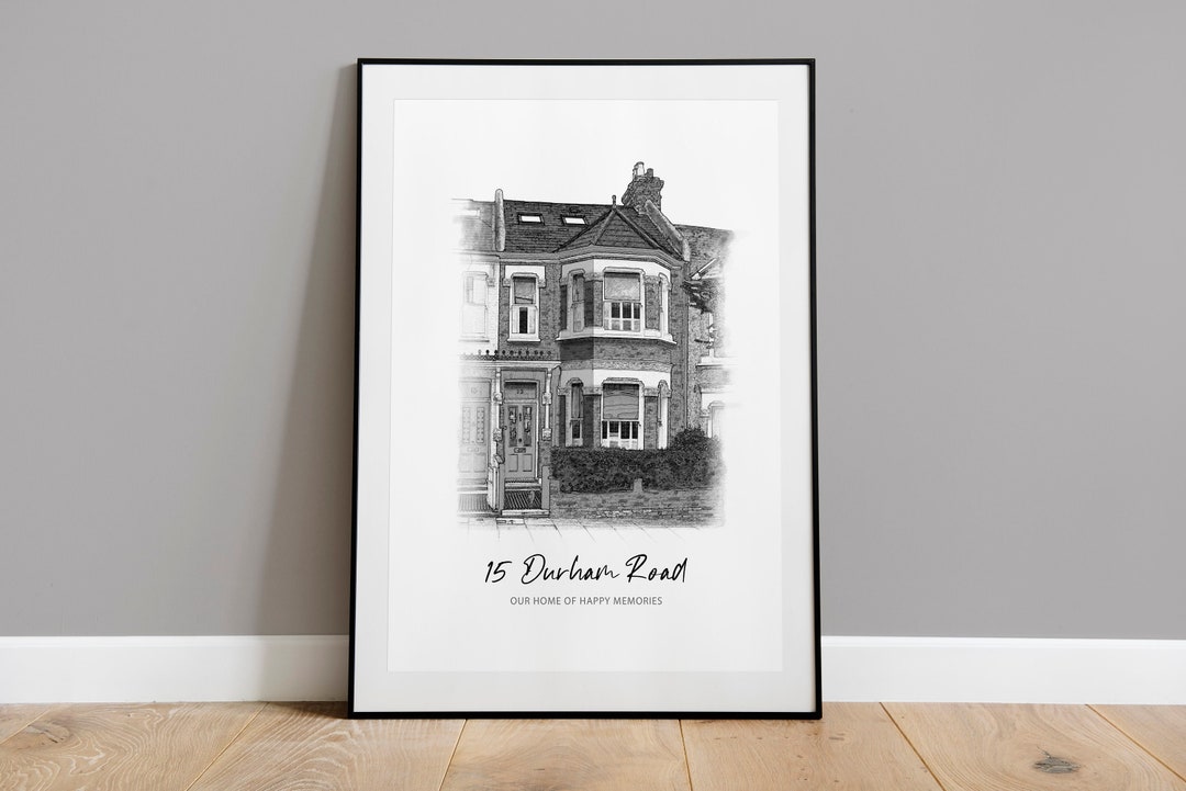 Personalized House Portrait Print: Custom Venue Pencil Sketch Art - Etsy