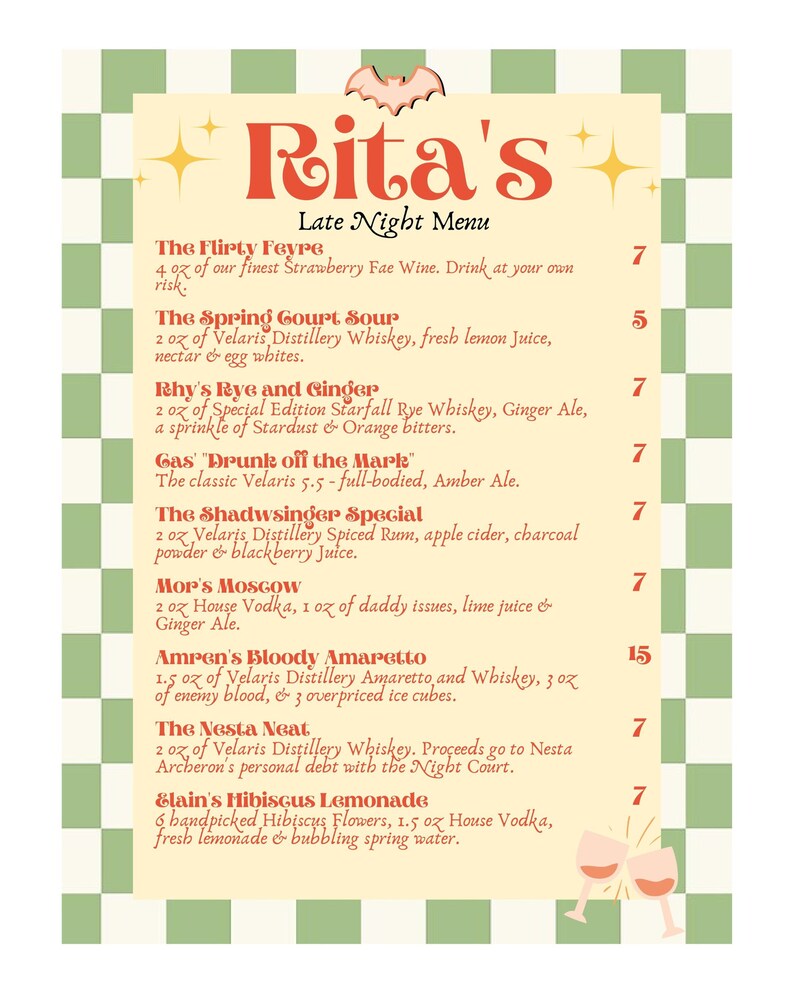 Rita's Menu Digital Download - Etsy