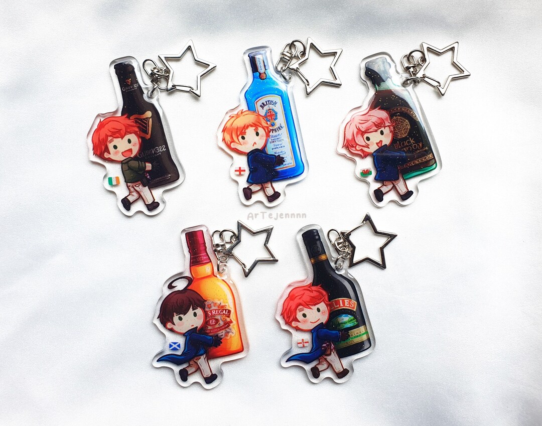 Hetalia Keychain APH United Kingdom Bros & Ireland Alcohol Drinks ...