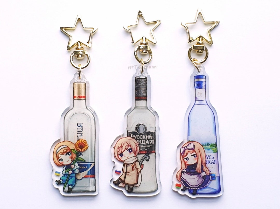 Hetalia Keychain – APH Russia, Ukraine, Belarus Vodka - Etsy