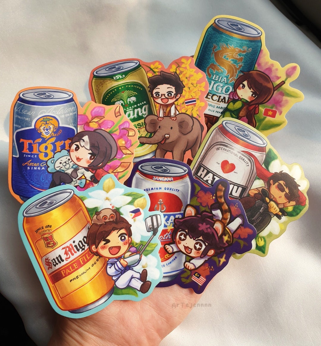 Hetalia Stickers - HWS Southeast Asia Beer Can (indonesia, Malaysia ...