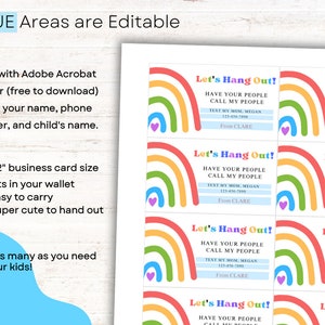 Editable Playdate Calling Card for Kid Printable, Play Date Invite ...