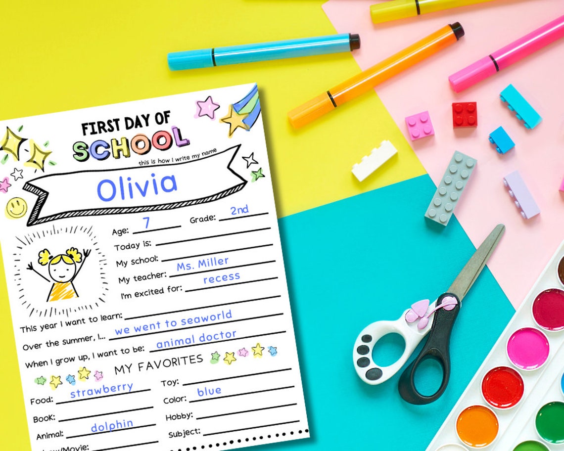 Back to School Kids Printable, First Day of School Printable, Kids ...