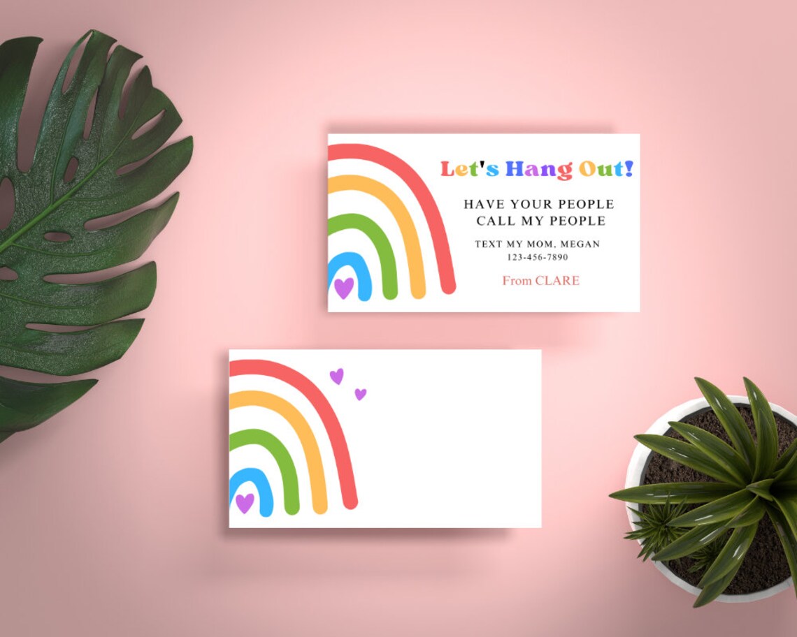 Editable Playdate Calling Card for Kid Printable, Play Date Invite ...